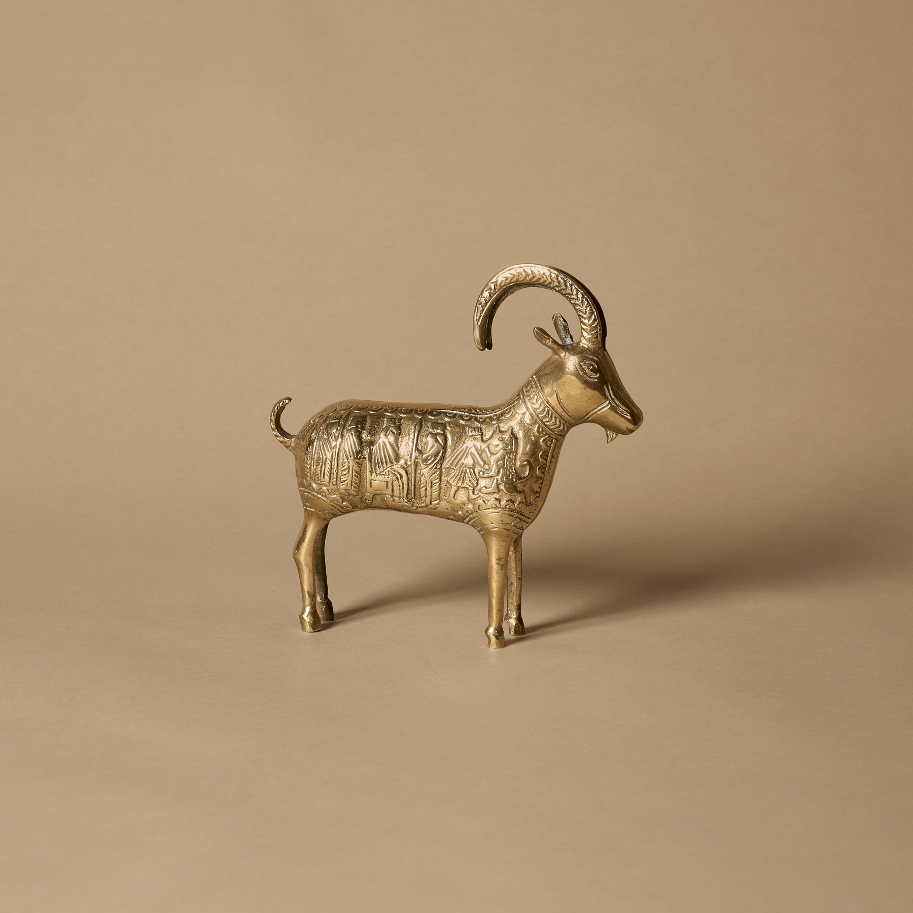 Vintage Etched Persian Ram Figurine – Blanc Marine Boutique